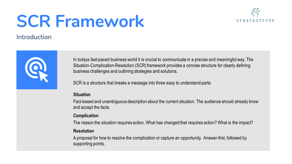Situation Complication Resolution Framework: Free template