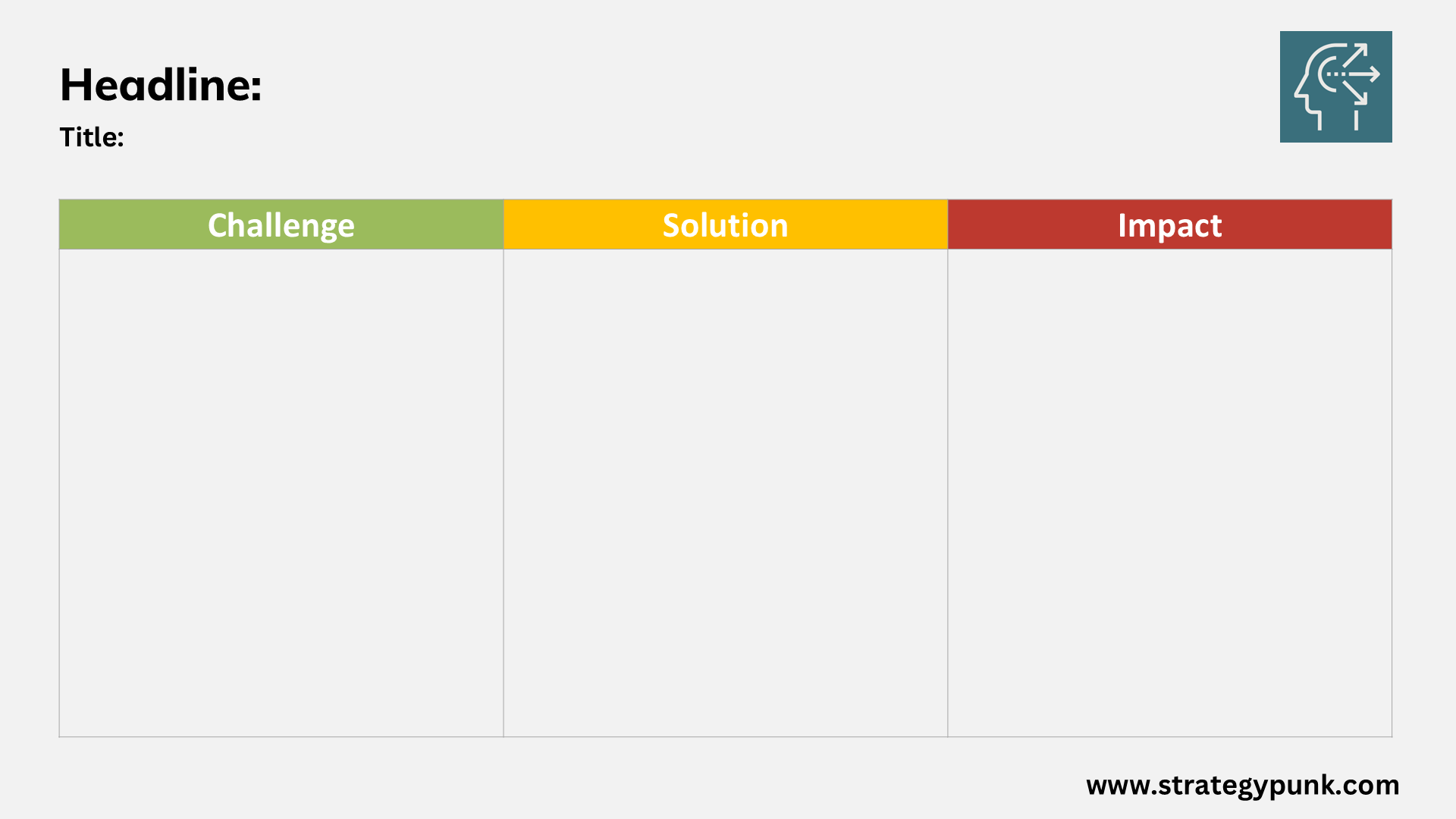 Challenge-Solution-Impact (CSI) Framework Powerpoint Template